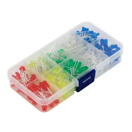 Kit LED 5mm x200 unidades 5 Cores Difuso e Alto Brilho - Loja Vida de Silício